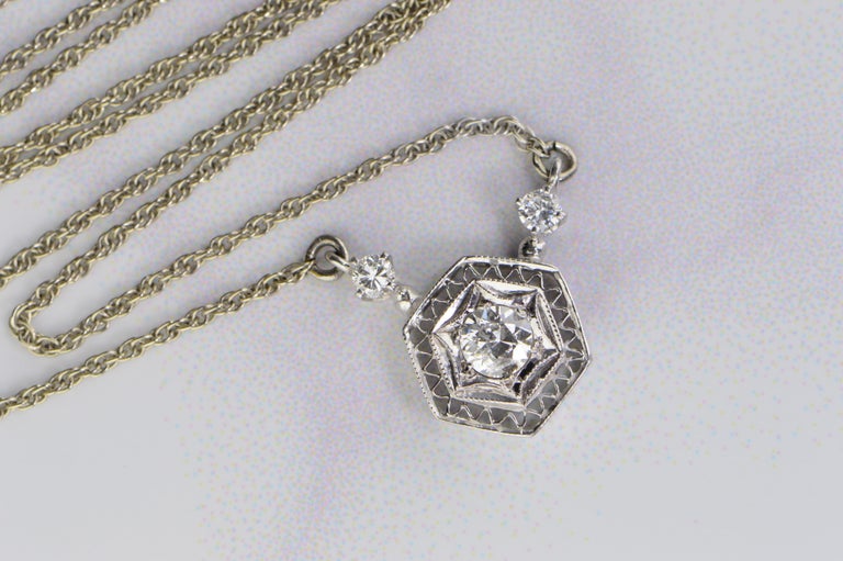 Art Deco Diamond Necklace at 1stDibs