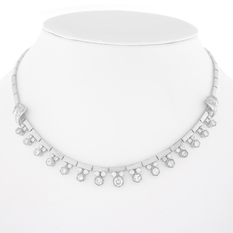 Art Deco Diamond Necklace For Sale at 1stDibs