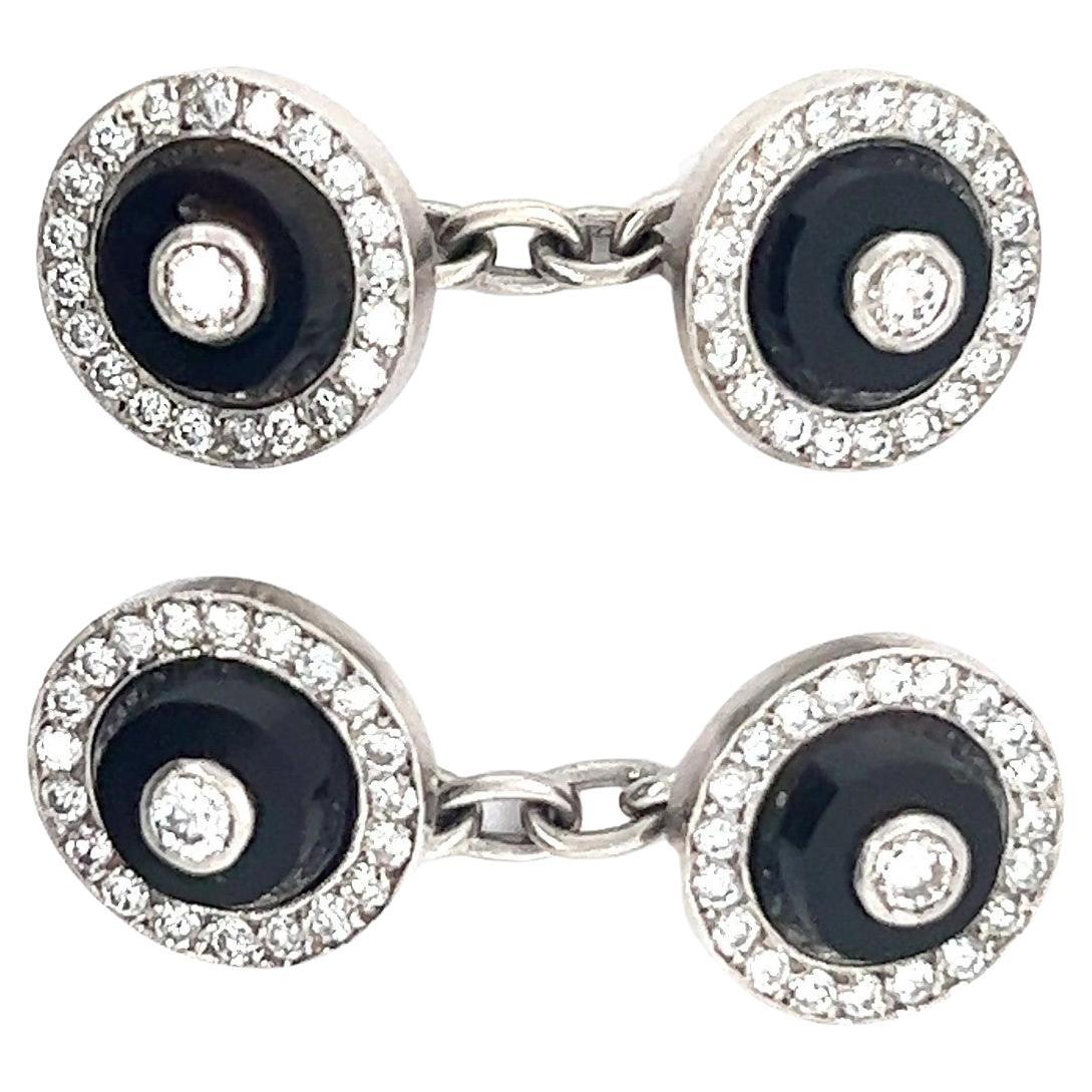 Art Deco Emerald Platinum Cufflinks at 1stDibs