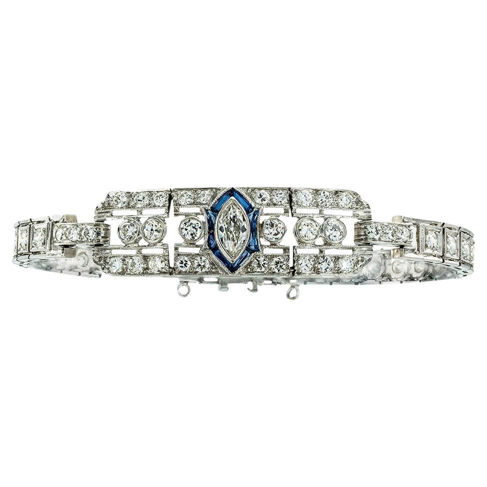 Vintage Link Bracelets - 5,810 For Sale at 1stdibs | diamond link ...
