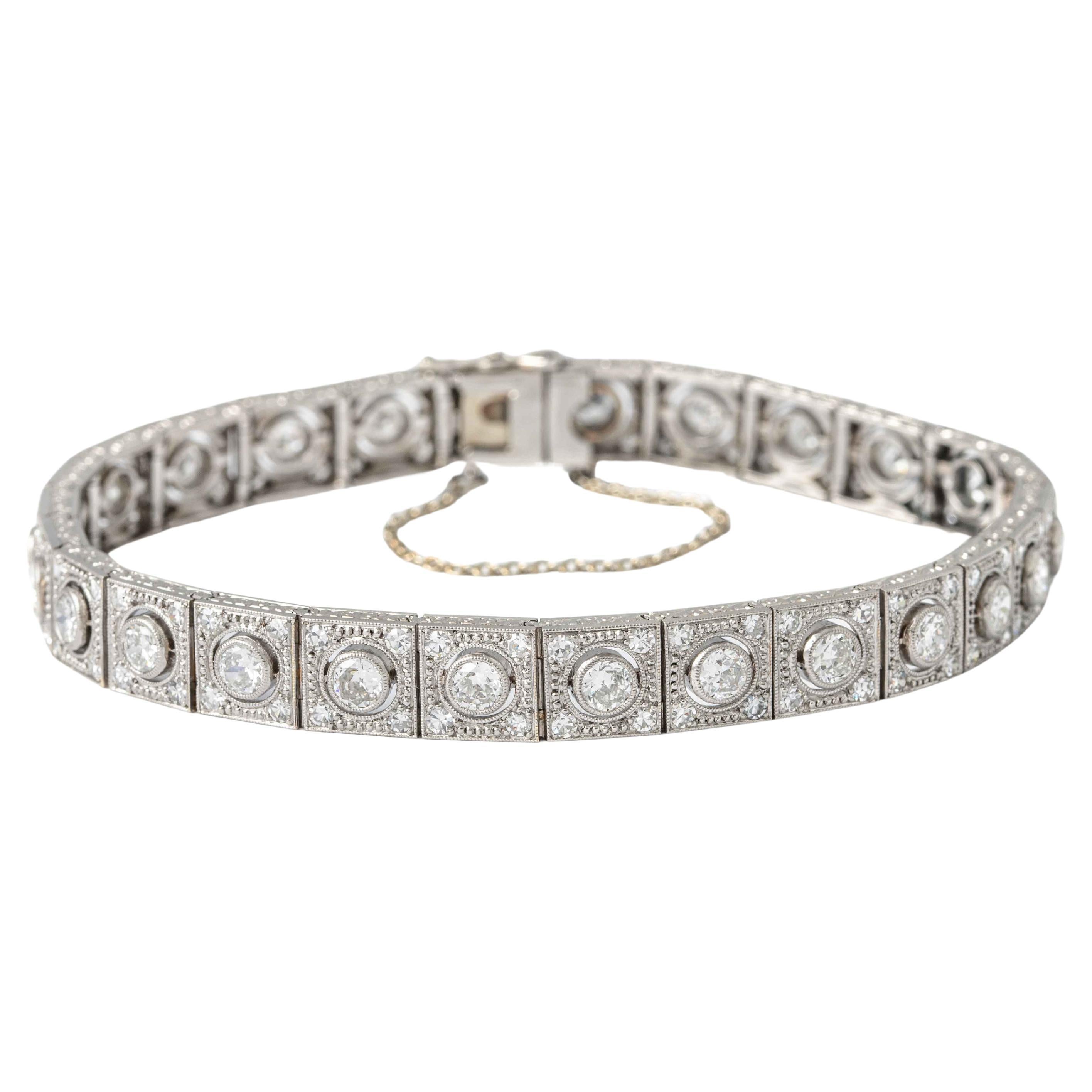 Cartier Art Deco Natural Sapphire Diamond Platinum Bracelet For Sale at 1stDibs