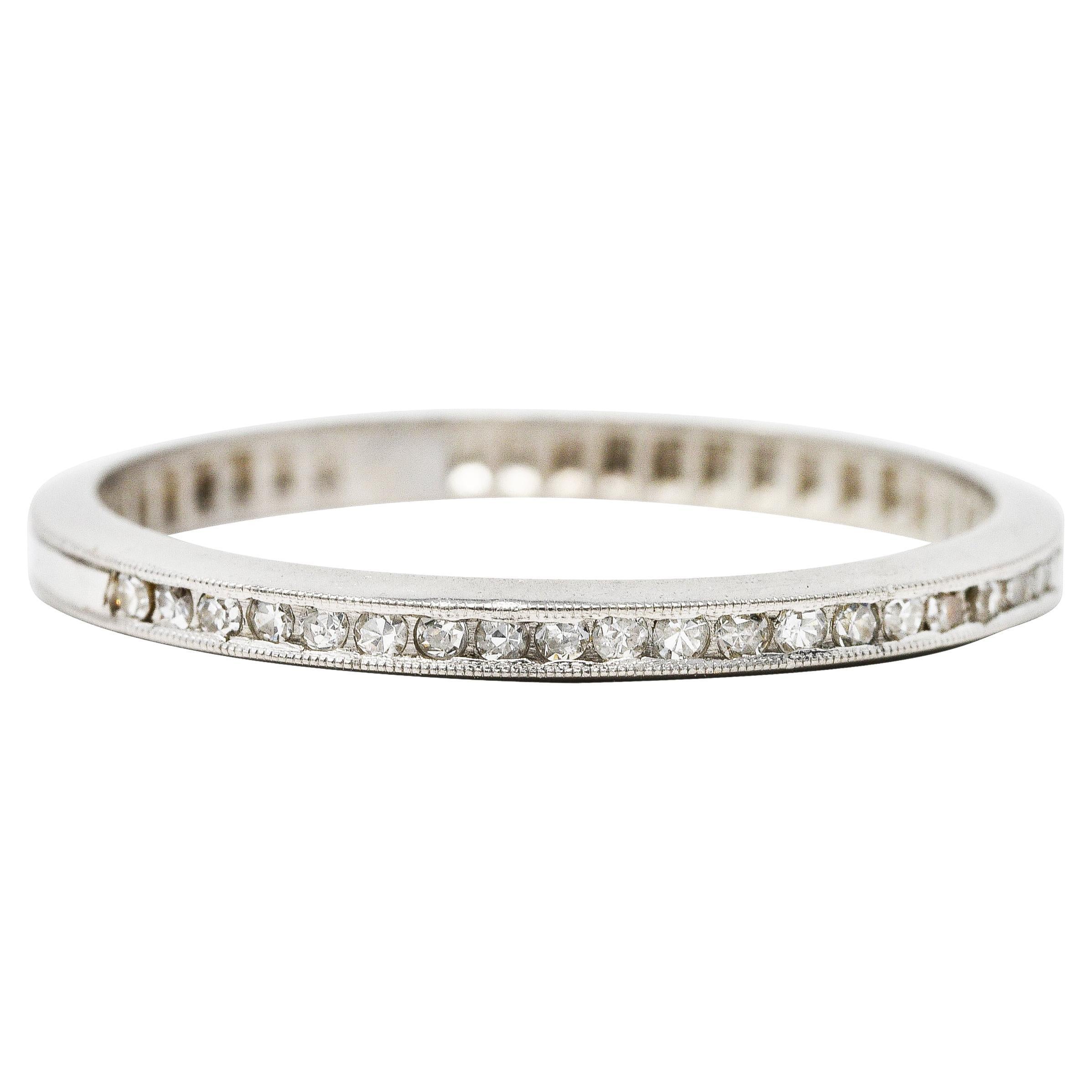 .75 Carat Diamonds Channel Deco Gilt Etched Scaling Shank Ring For Sale ...