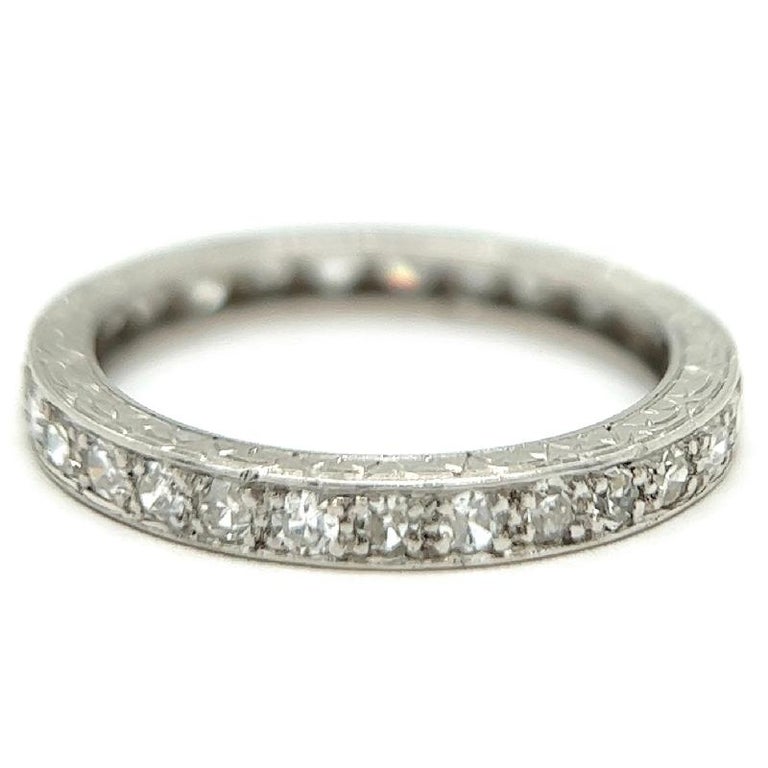 Art Deco Diamond Platinum Eternity Band For Sale at 1stDibs