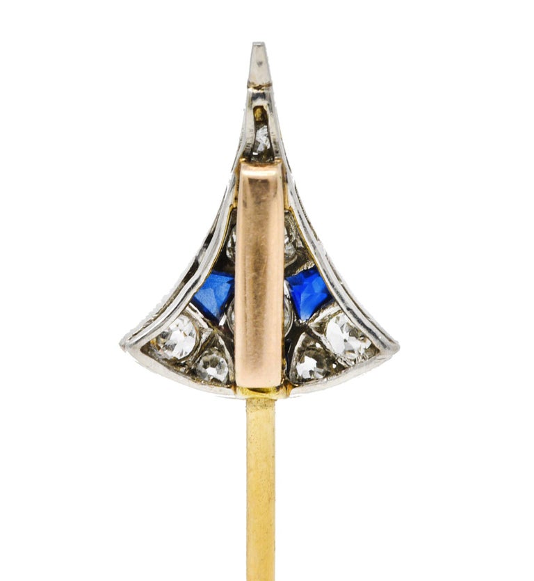 Art Deco Diamond Sapphire Ruby Pearl Platinum 18 Karat Gold Antique ...