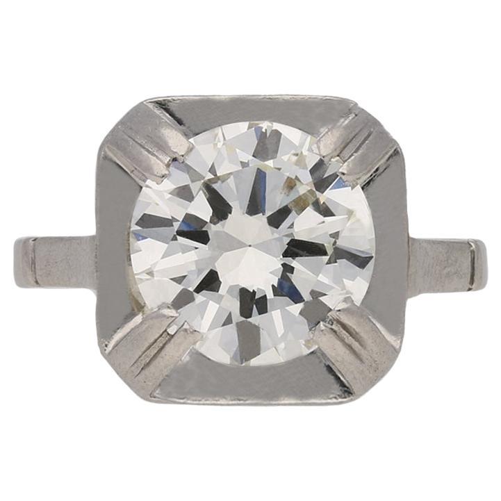 Art Deco square step cut diamond ring, American, circa 1935. For Sale ...