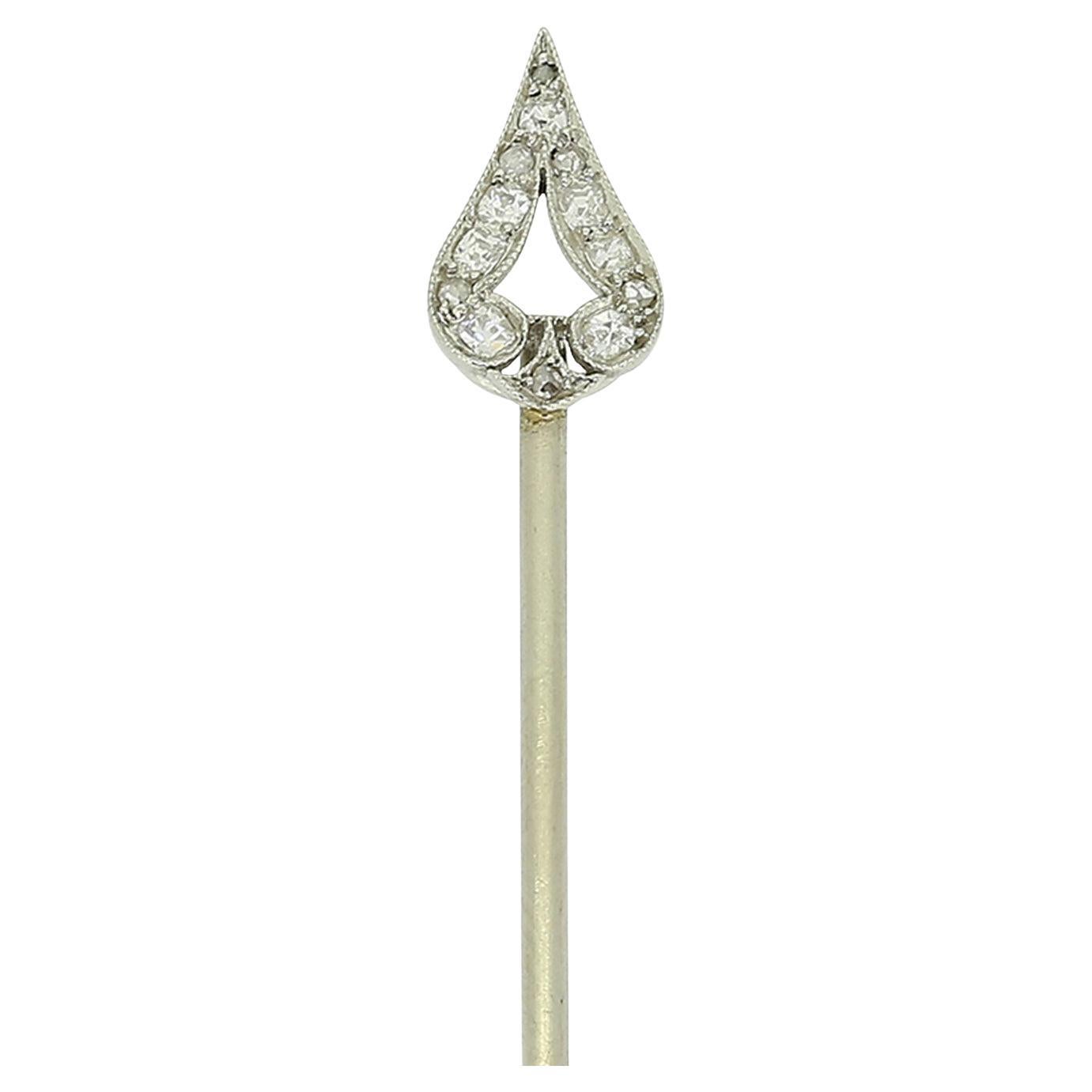 Art Deco 14k White Gold Ruby Brooch Pin, Vintage 1990, Unisex For Sale ...