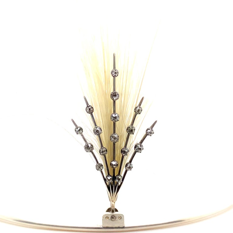 Art Deco Diamond Tiara Aigrette Headpiece Platinum, Silver and Yellow ...