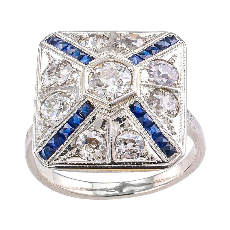 Art Deco Diamond White Gold Dinner Ring at 1stdibs