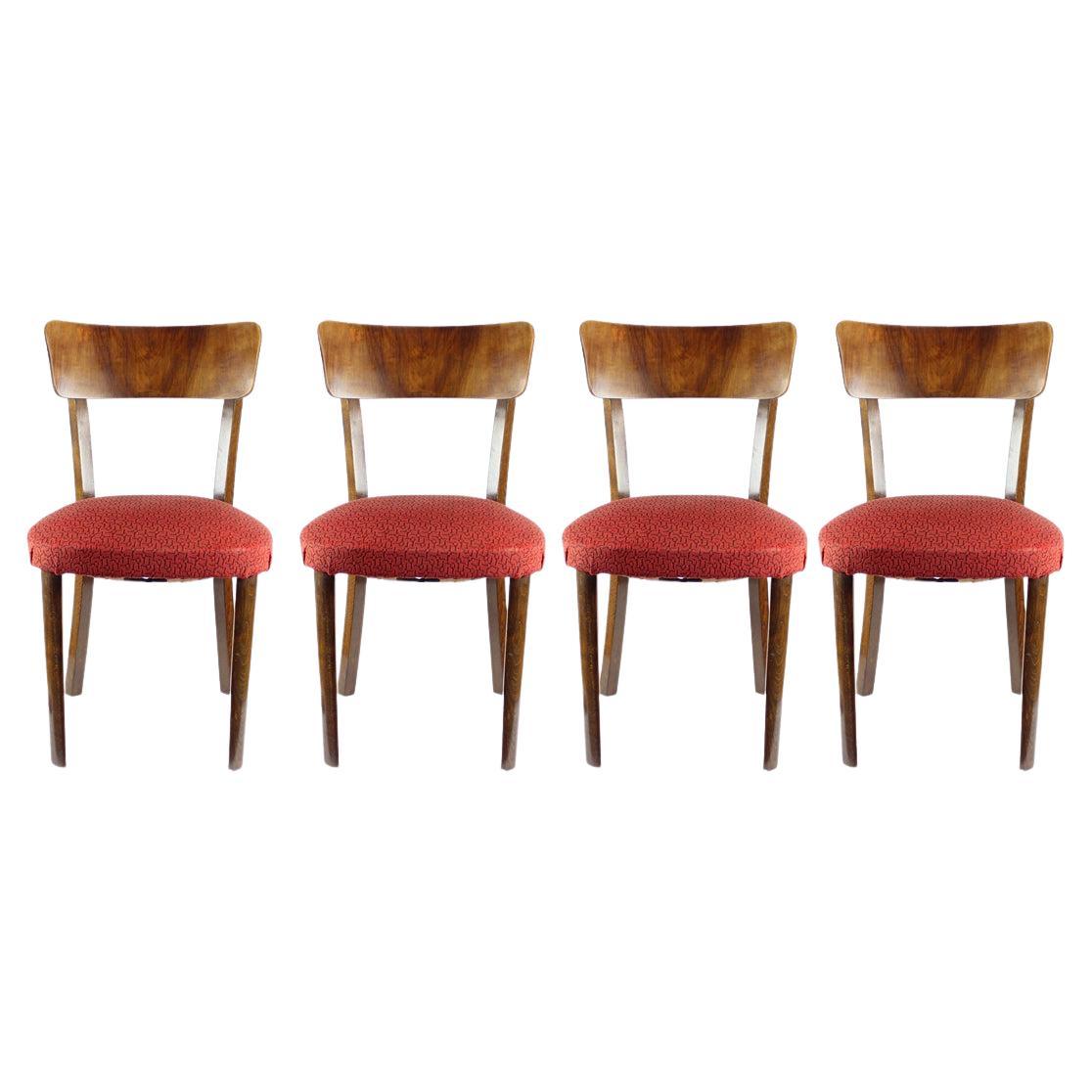1930s Art Deco Dining Chairs in Walnut, Czechoslovakia For Sale at ...