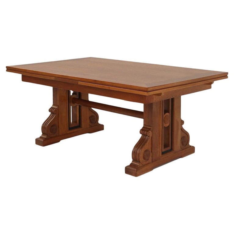 Art Deco Dining Table in Oak 1940's For Sale at 1stDibs