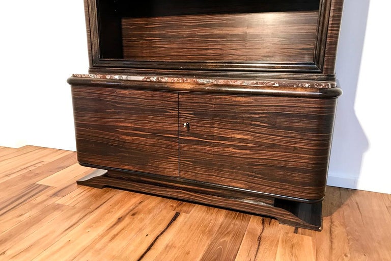 Art Deco Display Case / Library Made of Macassar with Marble Top, Paris ...