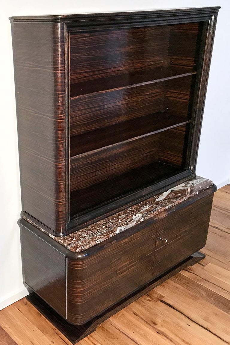 Art Deco Display Case / Library Made of Macassar with Marble Top, Paris ...