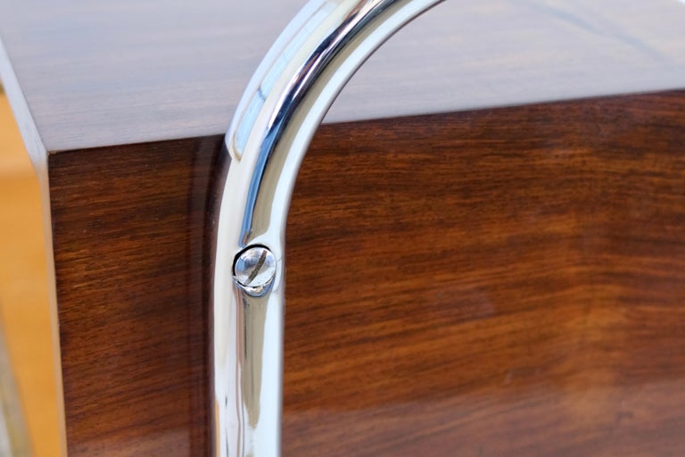 Art Deco Double Face Steel Tube Bar Furniture with Wooden Case by René ...