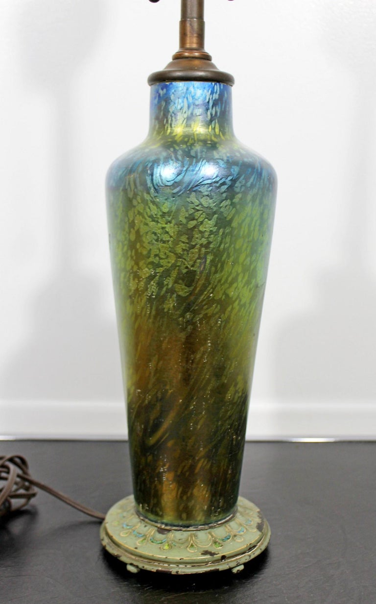 Art Deco Early 20th Century Louis C. Tiffany Signed Table Lamp w Glass ...