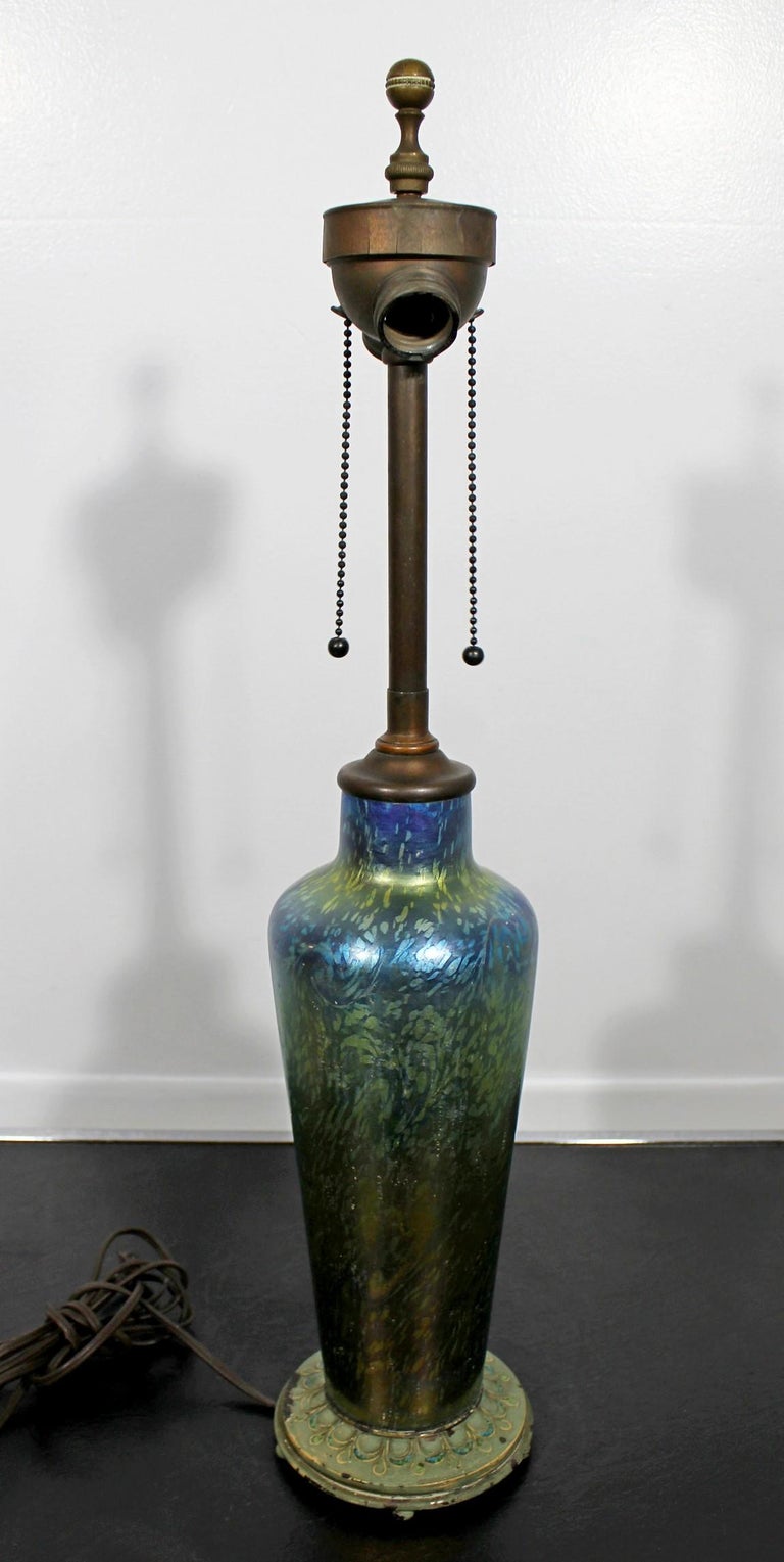 Art Deco Early 20th Century Louis C. Tiffany Signed Table Lamp w Glass ...
