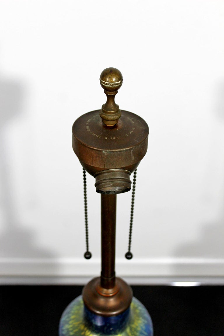 Art Deco Early 20th Century Louis C. Tiffany Signed Table Lamp w Glass ...