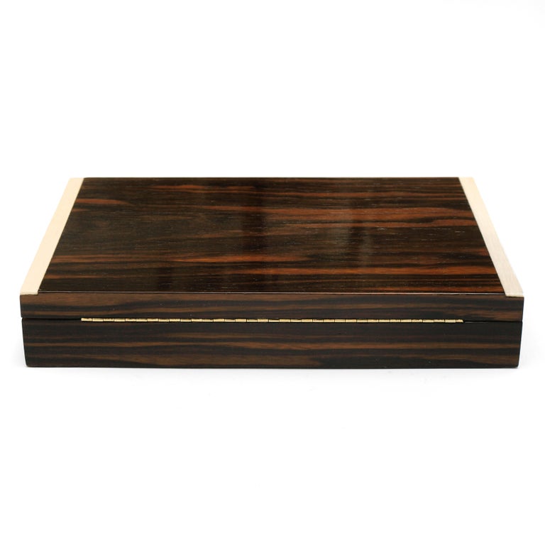 Art Deco Ebony Macassar Cigar Box attributed to Ruhlmann at 1stDibs
