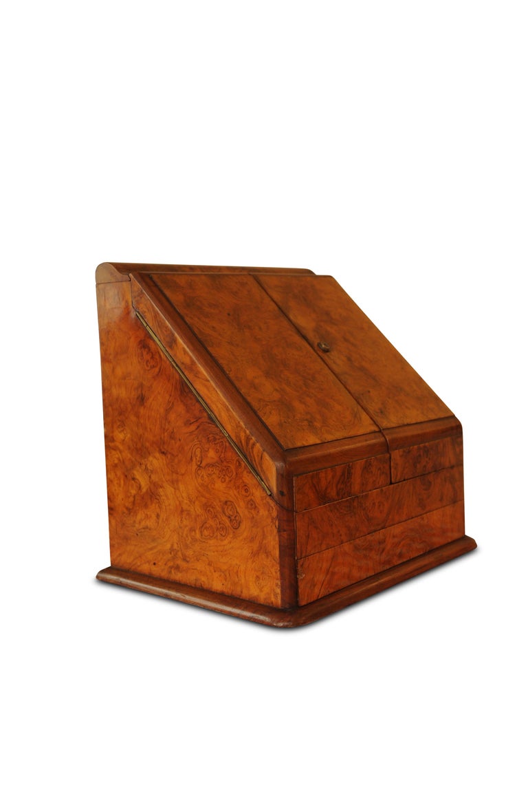 Art Deco, Edwardian Burr Walnut Desk Organizer, Includes Calendar and ...