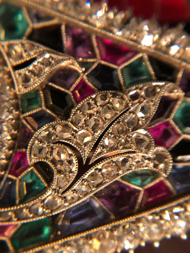 Gem-Set Stained Glass Pheasant Brooch at 1stDibs