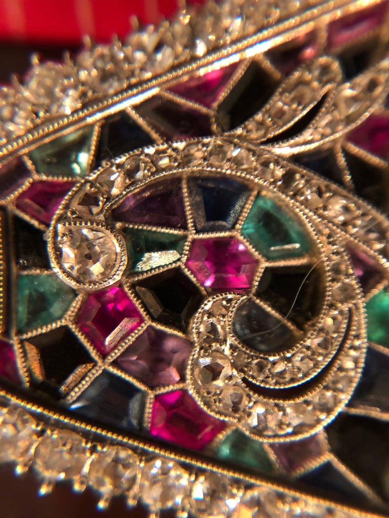 Gem-Set Stained Glass Pheasant Brooch at 1stDibs