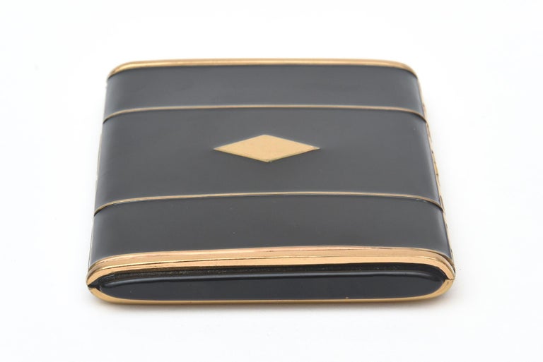 Art Deco Enamel and Metal Card Case at 1stDibs