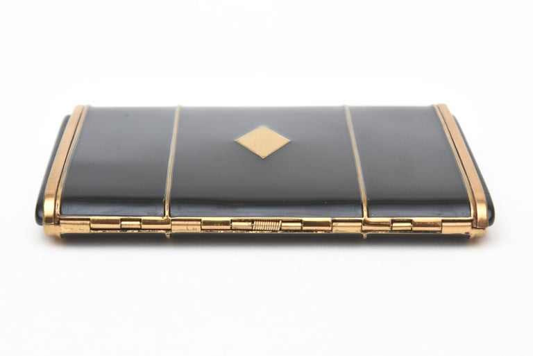 Art Deco Enamel and Metal Card Case at 1stDibs