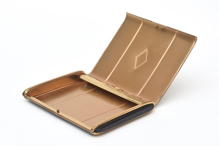 Art Deco Enamel and Metal Card Case at 1stDibs