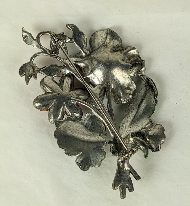 Art Deco Enamel Spray Brooch For Sale at 1stDibs