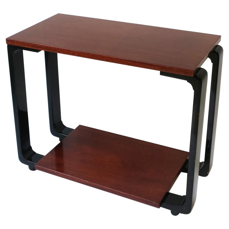Art Deco Brown and Black End Table, circa 1990s For Sale at 1stDibs
