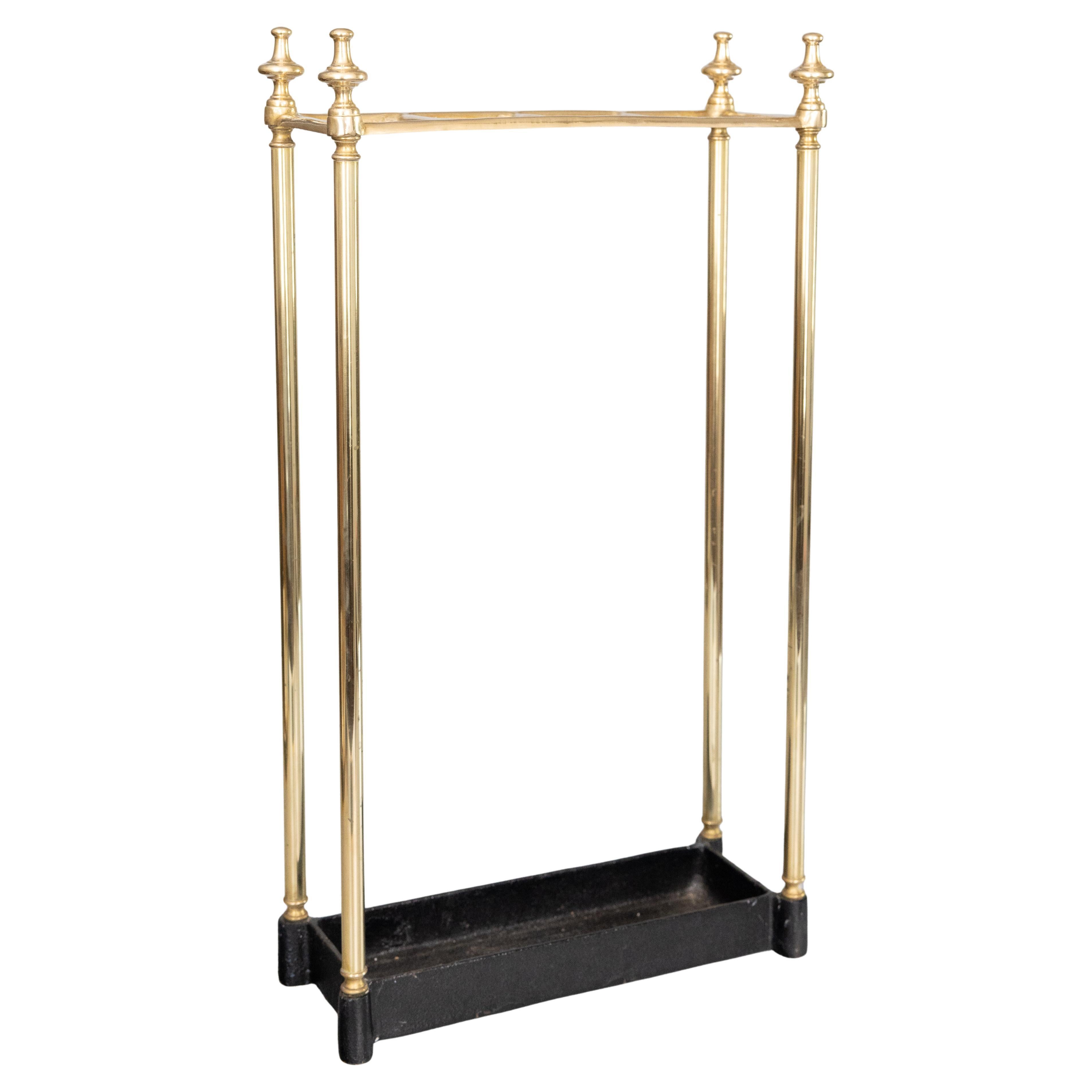 Art Deco English Brass Umbrella Stick Stand, circa 1920 For Sale at 1stDibs