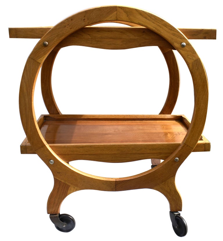 Art Deco English Circular Drinks Trolley Cart, 1930s at 1stDibs
