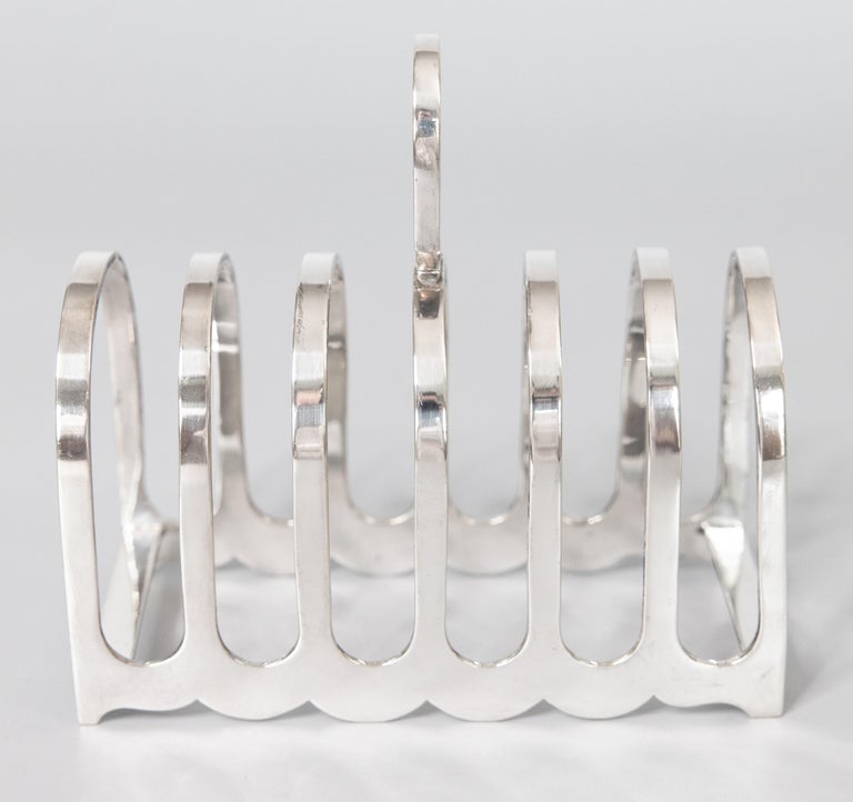 Art Deco English Mappin and Webb Silver Plate Toast Rack For Sale at ...