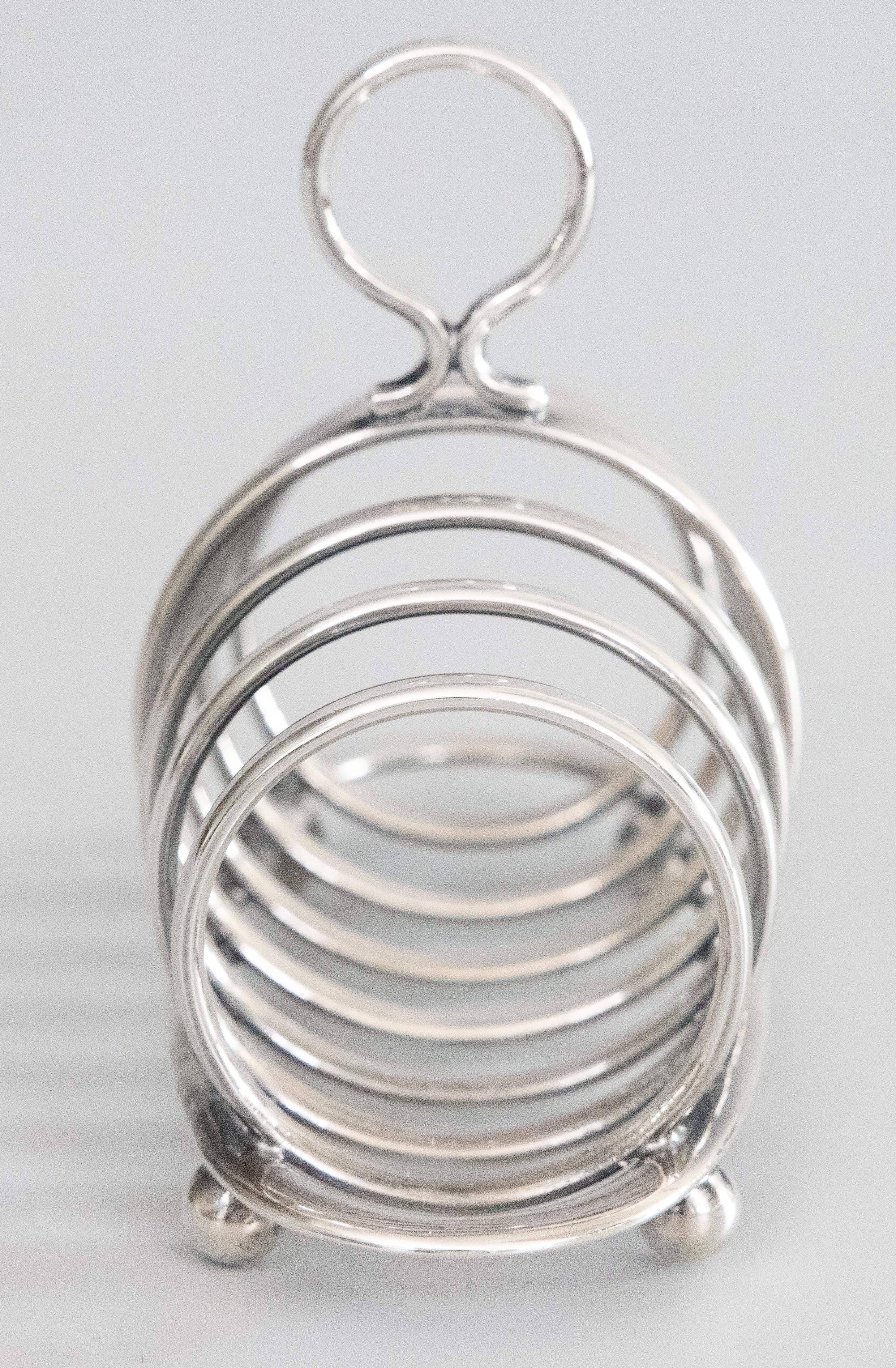 Art Deco English Mappin and Webb Silver Plate Toast Rack For Sale at ...