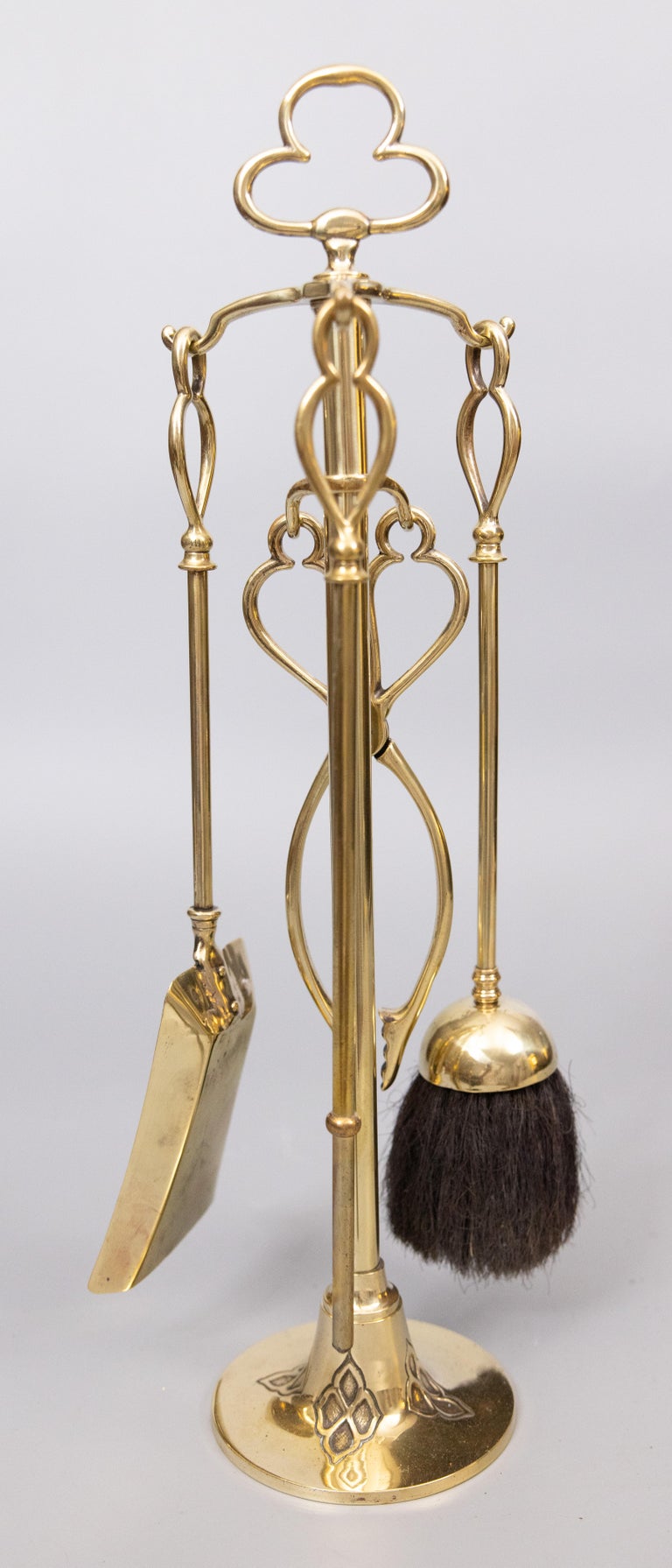 Art Deco English Petite Brass Fireplace Tools Set, Birmingham, 1891 For ...