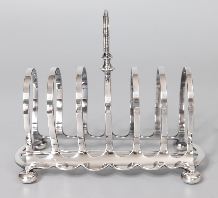 Art Deco English Silver Plate Toast Rack Letter Holder For Sale at 1stDibs