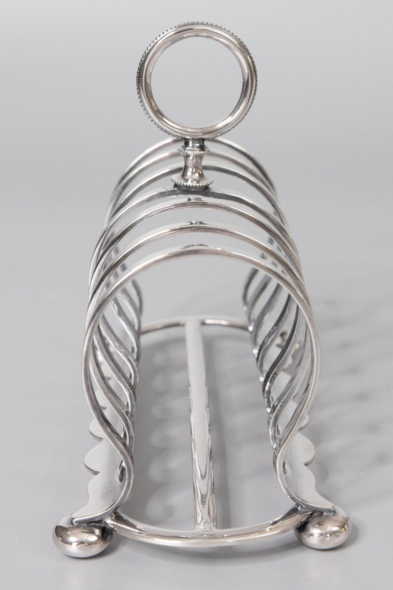 Art Deco English Silver Plate Toast Rack Letter Holder For Sale at 1stDibs