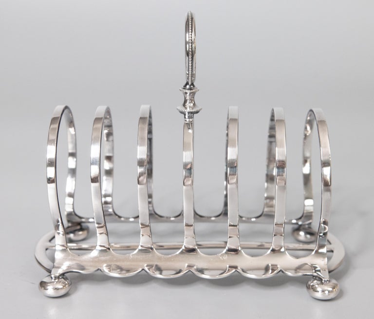 Art Deco English Silver Plate Toast Rack Letter Holder For Sale at 1stDibs
