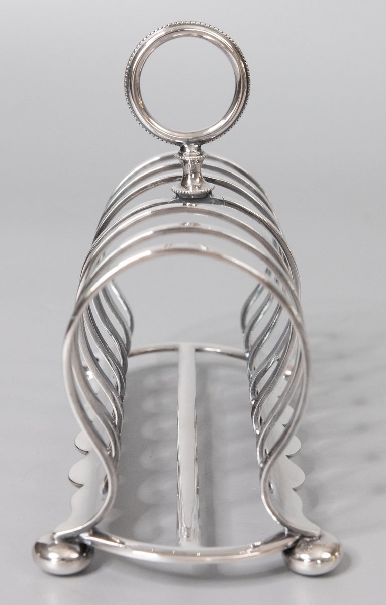 Art Deco English Silver Plate Toast Rack Letter Holder For Sale at 1stDibs