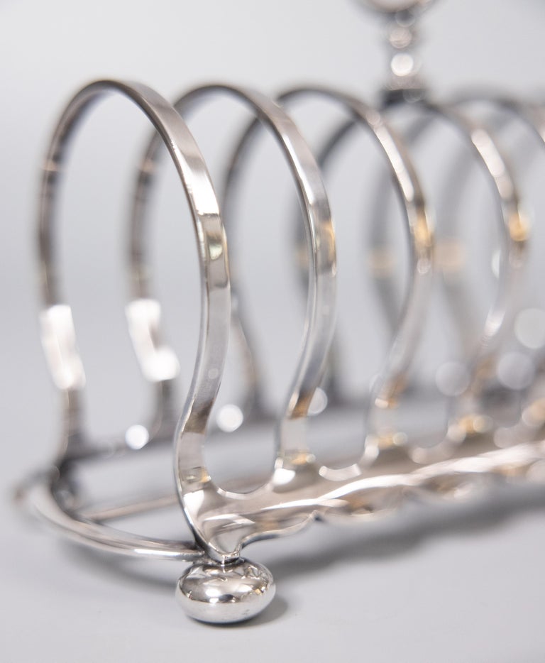 Art Deco English Silver Plate Toast Rack Letter Holder For Sale at 1stDibs