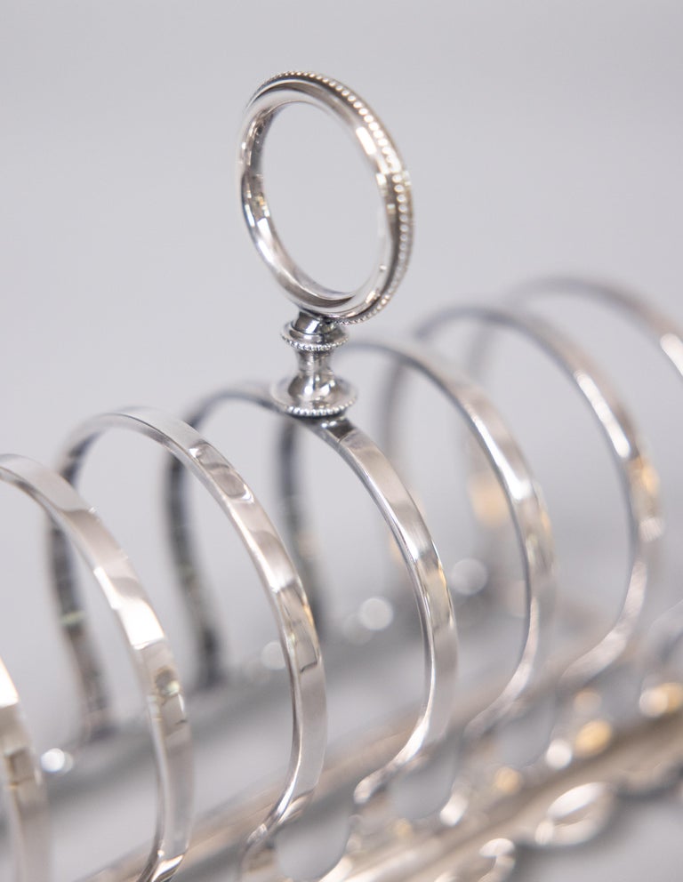 Art Deco English Silver Plate Toast Rack Letter Holder For Sale at 1stDibs