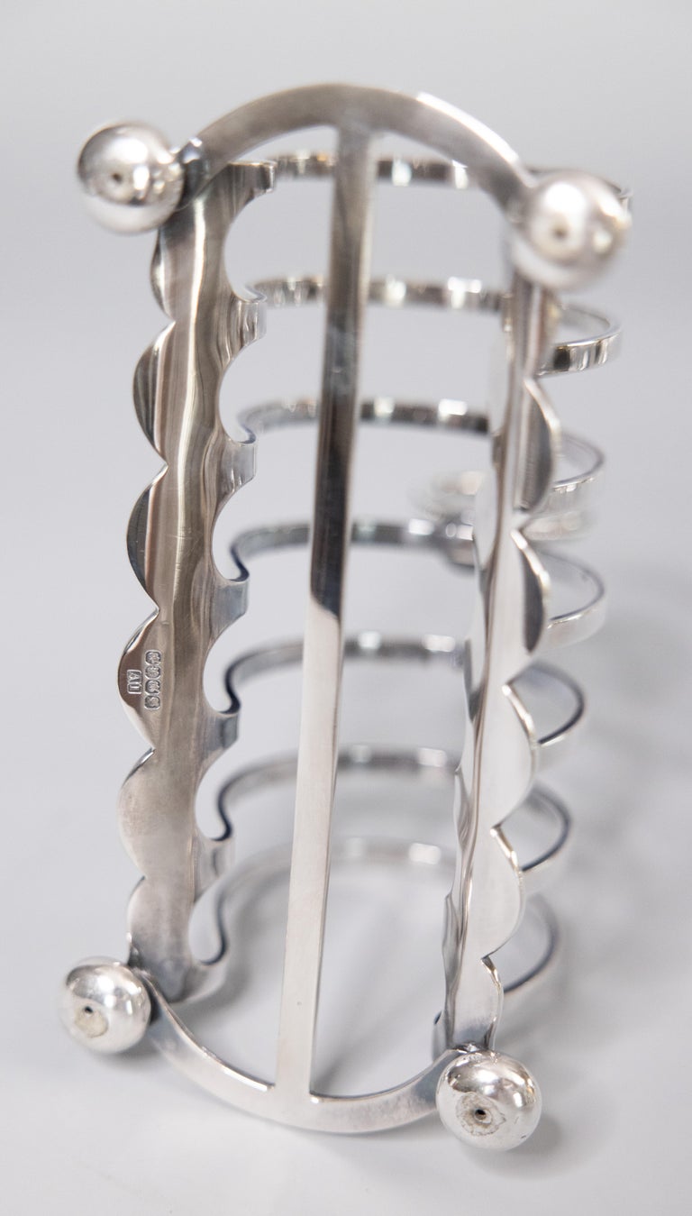Art Deco English Silver Plate Toast Rack Letter Holder For Sale at 1stDibs