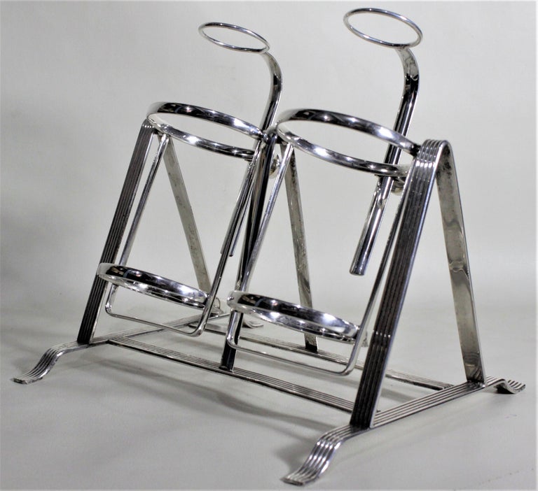 Art Deco English Silver Plated Decanter Stand or Tipping Liquor Bottle ...