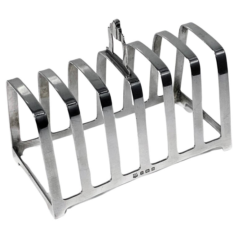 Art Deco English Sterling Silver Toast Letter Rack Birmingham 1937 W ...