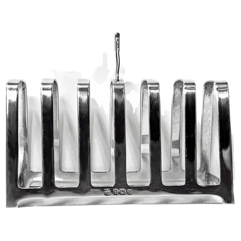 Art Deco English Sterling Silver Toast Letter Rack Birmingham 1937 W ...