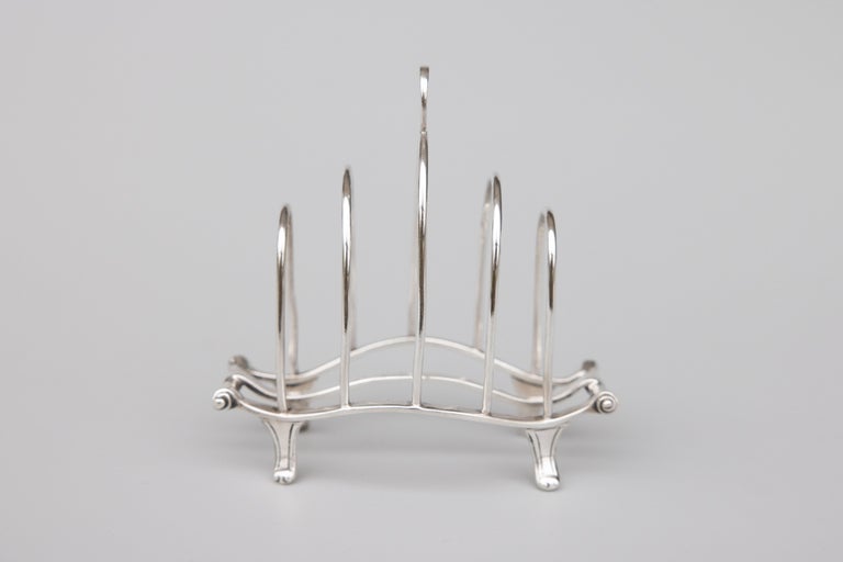 Art Deco English Sterling Silver Toast Rack, Dated 1924 For Sale at 1stDibs