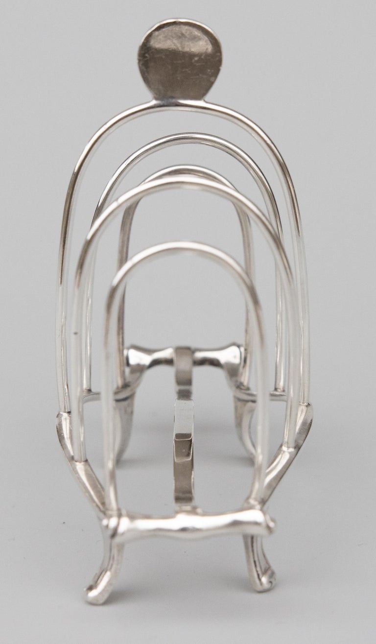 Art Deco English Sterling Silver Toast Rack, Dated 1924 For Sale at 1stDibs