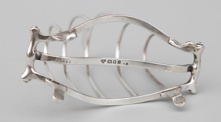 Art Deco English Sterling Silver Toast Rack, Dated 1924 For Sale at 1stDibs