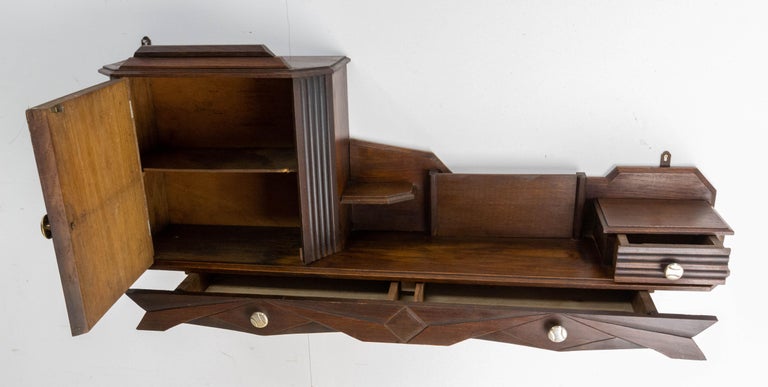 Art Deco Entry Shelf with Cabinet and Drawers Swiss Alp Style, French ...
