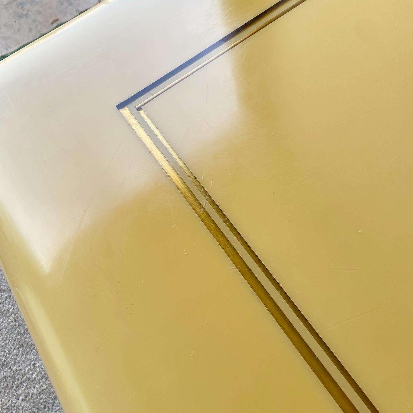 Art Deco Epoxied Faux Goat Skin Square Top Dining Table For Sale at 1stDibs