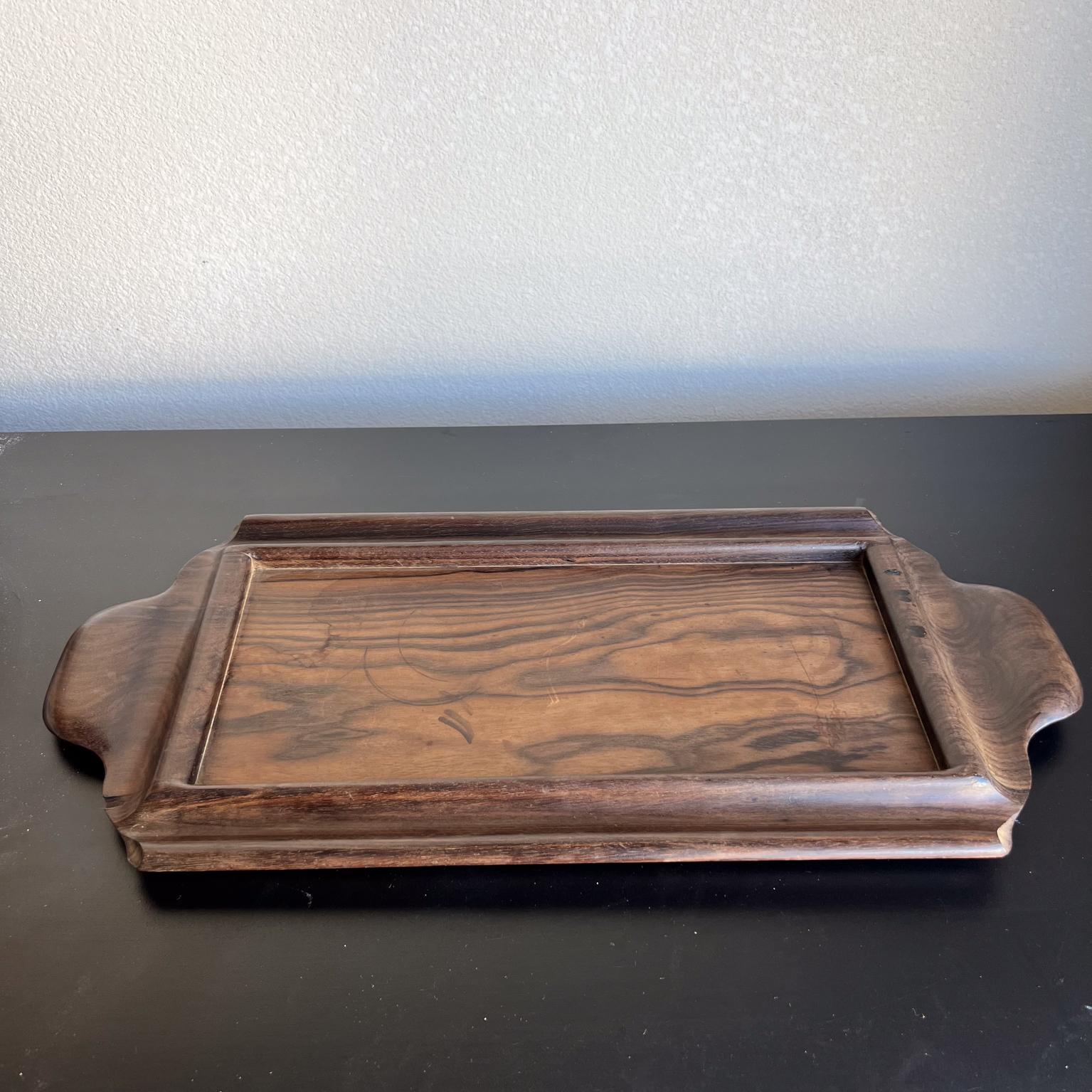 1940s Art Deco Serving Tray Full Exotic Wood For Sale at 1stDibs